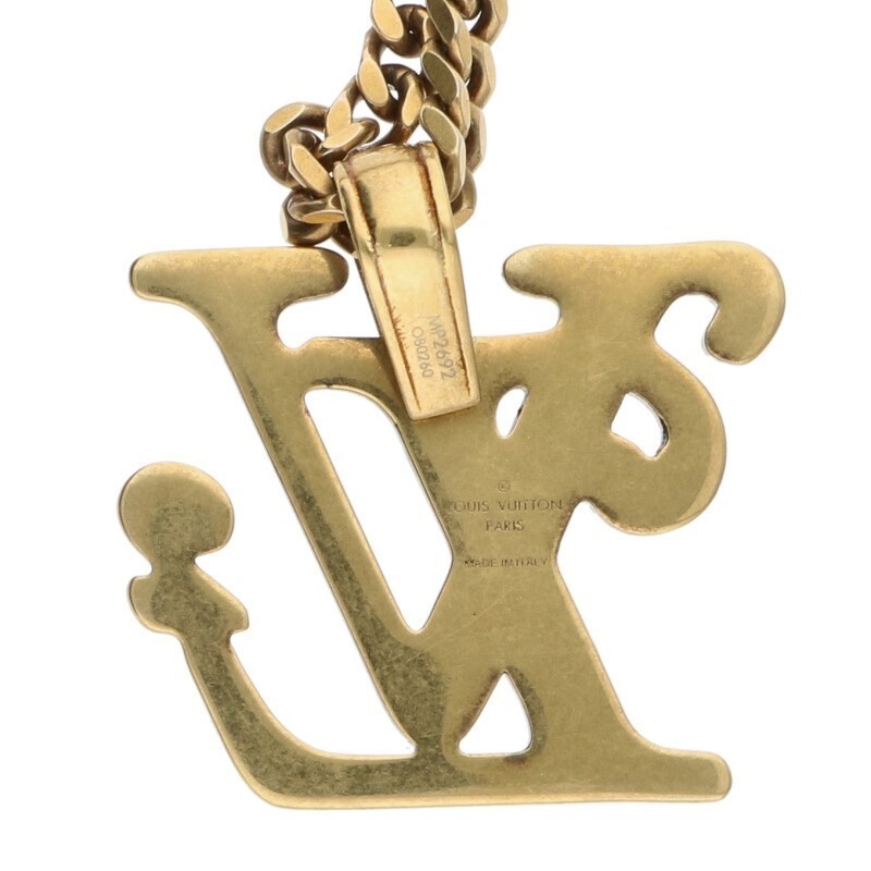 LOUIS VUITTON Nigo Collier Squared LV MP2692 LV Logo Chain Necklace ...