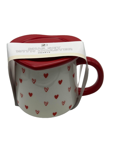 Target Bullseye 2024 Valentines Red Heart Coffee Mug & Coaster Set ...
