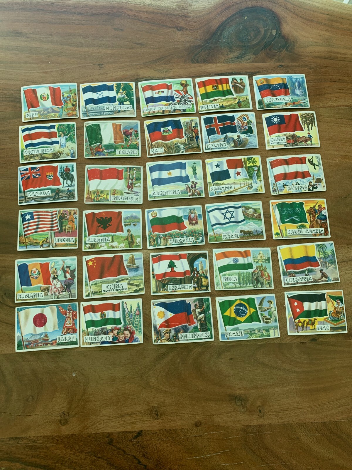 1956 Topps FLAGS OF THE WORLD - Vintage Almost Complete Set (58 of 80 ...
