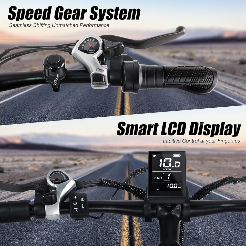 VARUN 26" Fat Tyre Electric Bike 48V 250W 13Ah LCD 7 Speed Shimano 25km ...