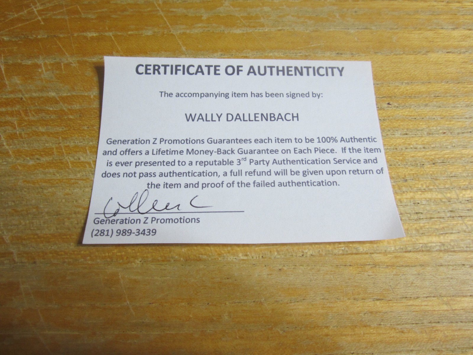 Wally Dallenbach Sr. Autographed Signed 5.5X8.5 Photo Card CART Indy ...