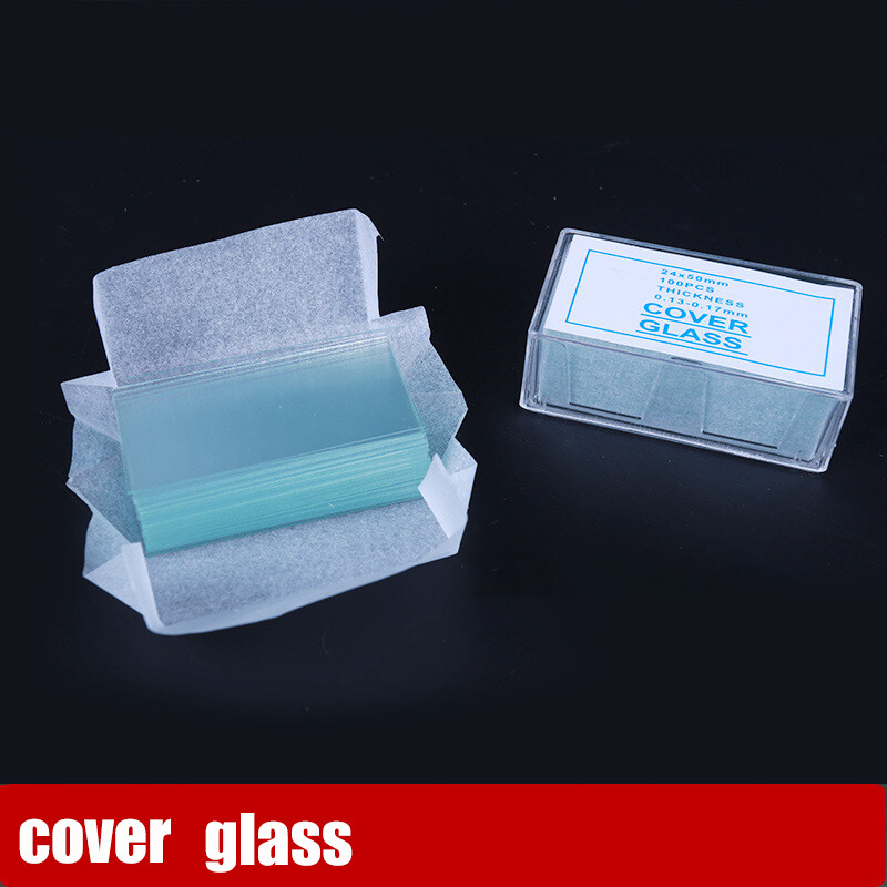 100PCS Blank Microscope Square Cover Glass Coverslip Slides Lab Set 24 ...