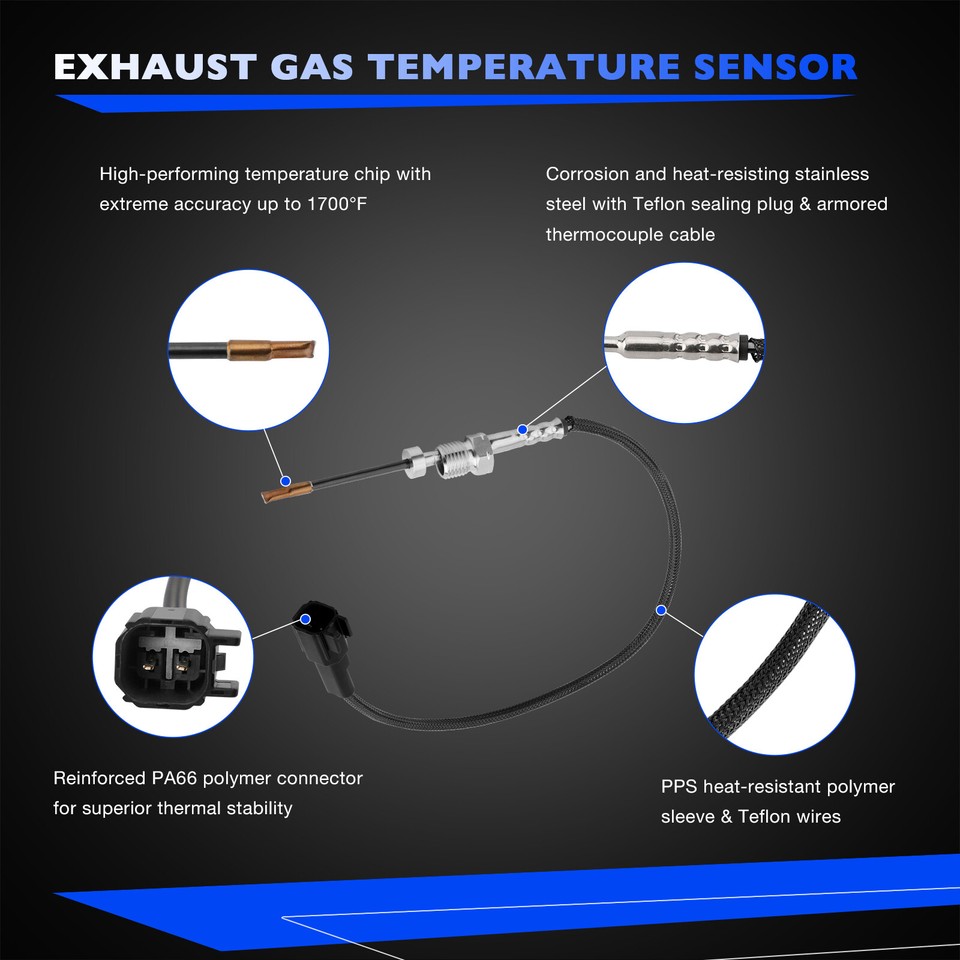 Exhaust Gas Temperature EGT Sensor for Ford F250 F350 F450 F550 Transit ...