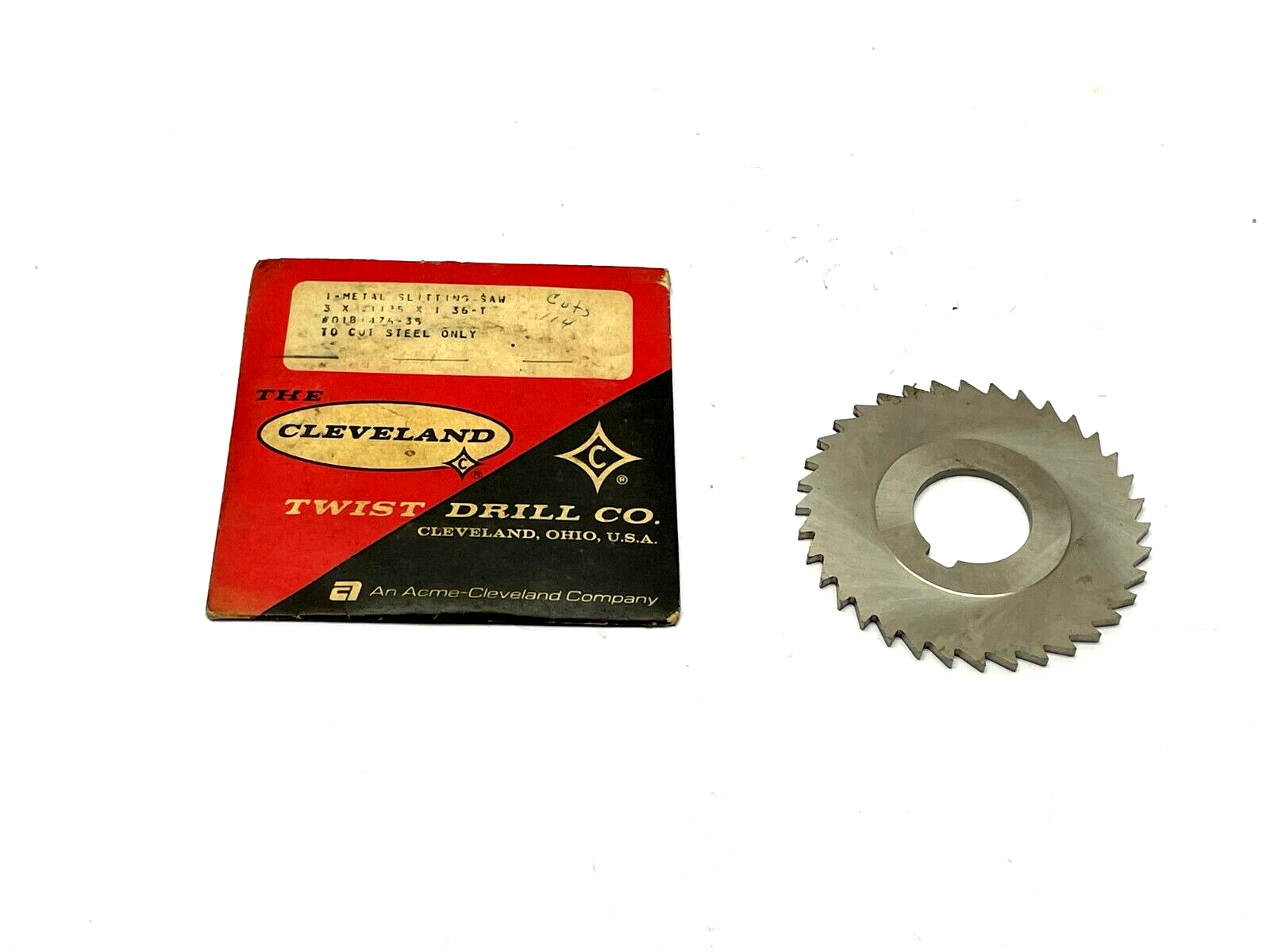 Cleveland Twist Drill Co. 0181476-35 Slitting Saw Blade 3 x .1125 x 1 ...