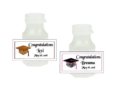 30 Leopard or Zebra Graduation Personalized Mini Bubble Label Wrapper ...