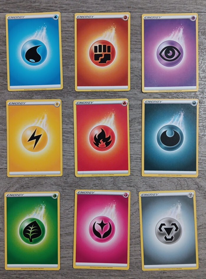 Energy Pokémon 9 (Nine) Cards Collection 2020 Nintendo / Creatures ...