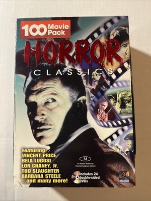 Horror Classics 100 Movie Pack DVD Box set 24 Doubled Sided DVDs 2007 B ...