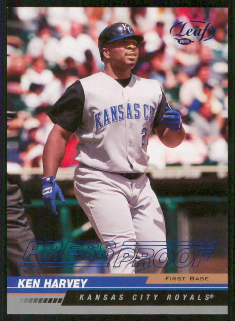 2005 Leaf Press Proof Blue Ken Harvey #96 Royals | eBay