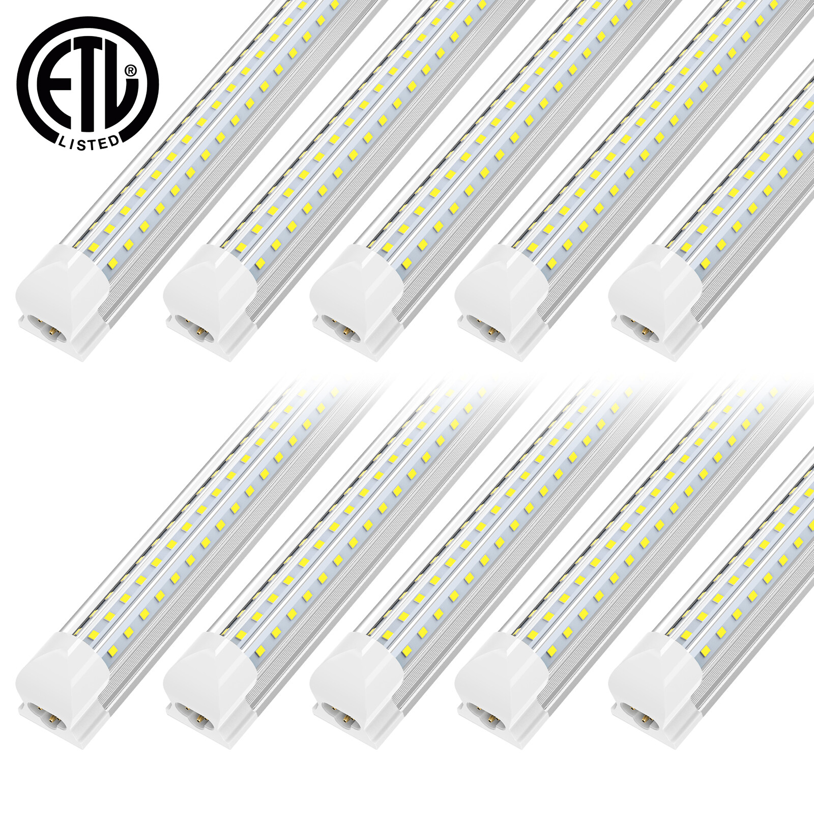 T8 8FT LED Shop Light Fixture 120W 6500K Ceiling Tube Light For Garage ...