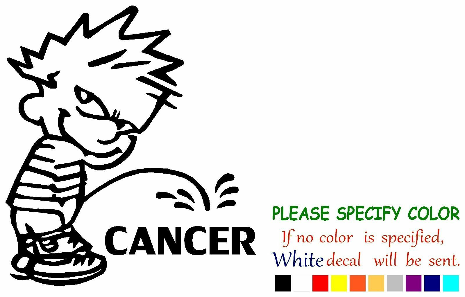 Calvin Piss On Cancer Vinyl Decal Sticker Car Window Bumper Wall Laptop ...