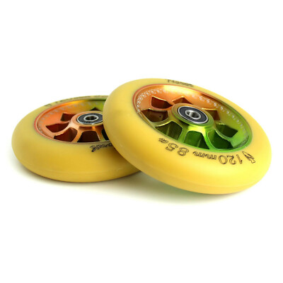 North Scooters Pentagon Rasta Wheels 120mm 85a - Rasta/Gum PU | eBay