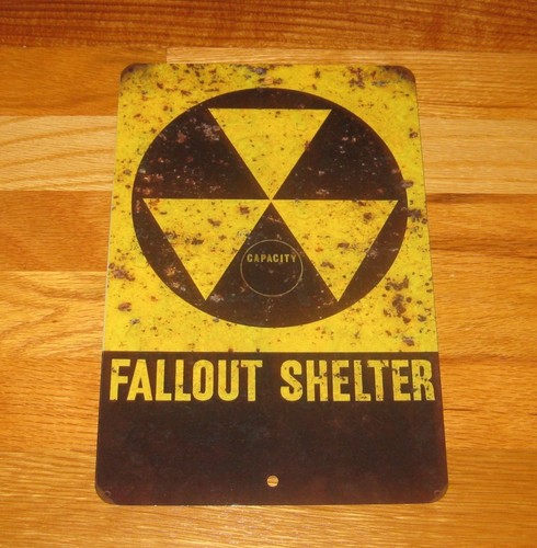 Fallout Shelter Nuclear Retro Vintage Look Rusted Reproduction Metal ...