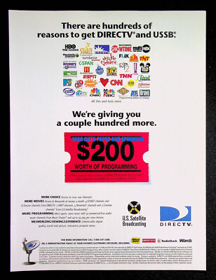 DirecTV Satellite Television TV 1999 Trade Print Magazine Ad Poster ...