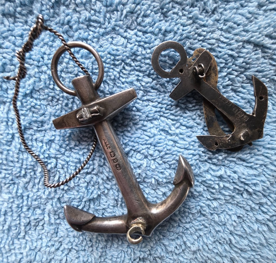 WW1 RARE H.M.S REPULSE SILVER SWEETHEART BROOCH. +1 OTHER . PLEASE VIEW ...