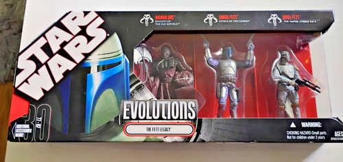 STAR WARS EVOLUTIONS THE FETT LEGACY: SET OF 3 ACTION FIGURES NEW 2008 ...