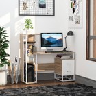 Computer Desk 2 Drawers Multi-Shelves Study Workstation PC Table Office ...