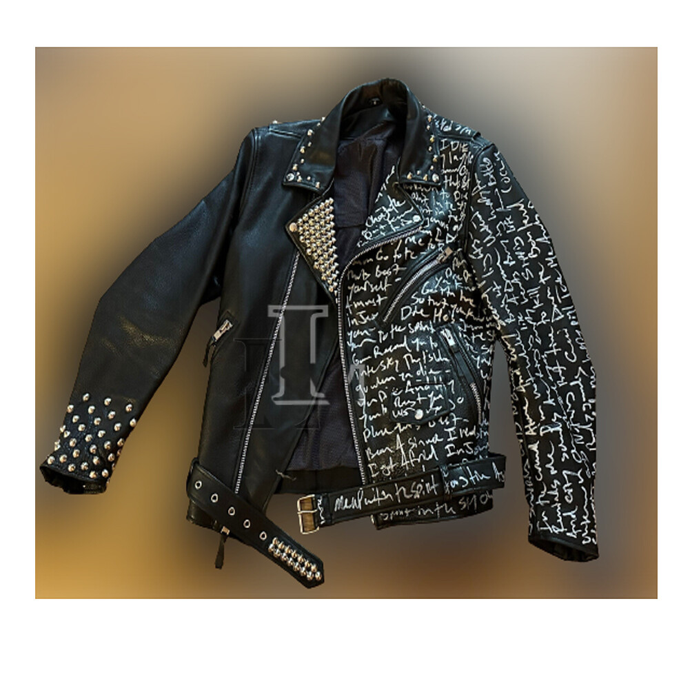 Handmade Women Black Half Studded & Half Hand Painted Genuine Leather ...