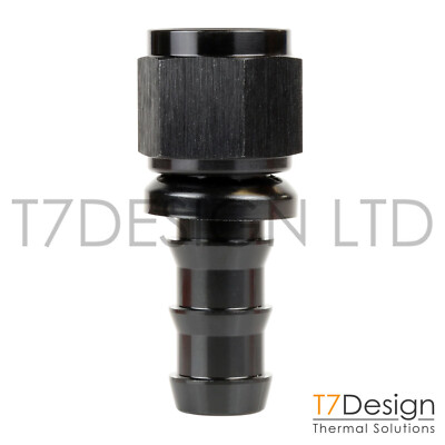 AN6 Straight Swivel Push Lock Hose End Barb Fitting -6 AN06 JIC Black ...