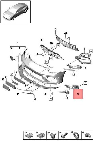 Genuine PORSCHE Panamera 971 Support Right Matt black 971807986COK1 | eBay