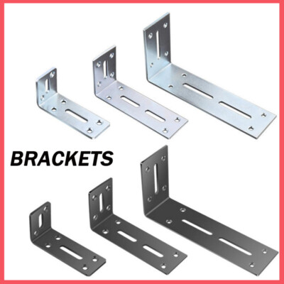 90° Right Angle Bracket Corner Brace Joint Galvanised Wall Shelf ...