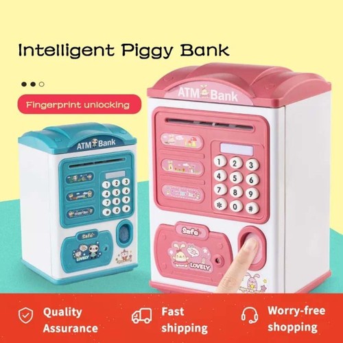 Password Lock Children Money Boxes Fingerprint ATM Savings Box Children ...