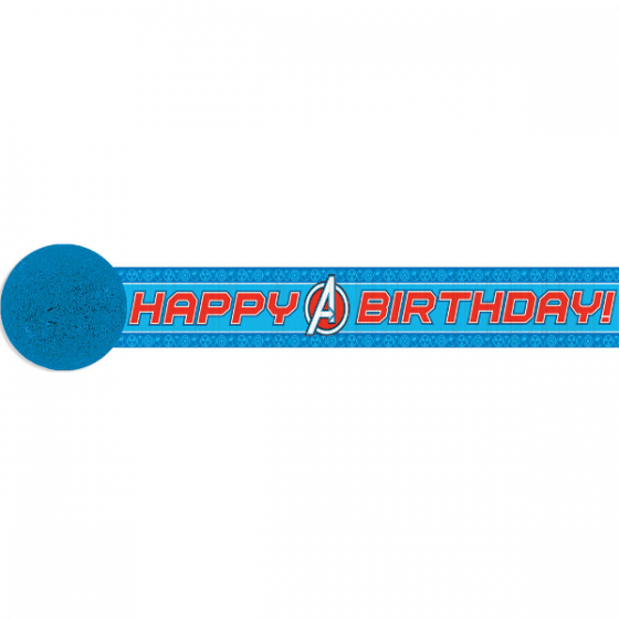 Avengers Streamer Crepe Streamer 30 Ft Happy Birthday Party Favor ...