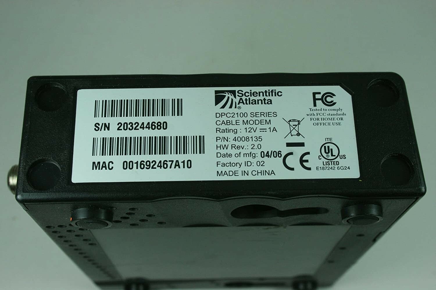 Scientific Atlanta Webstar Dpc2100r2 Cable Modem DPC 2100 R2 Tested | eBay