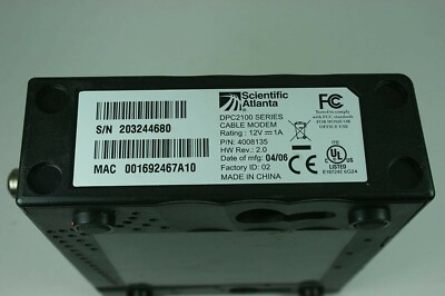 Scientific Atlanta Webstar Dpc2100r2 Cable Modem DPC 2100 R2 Tested | eBay
