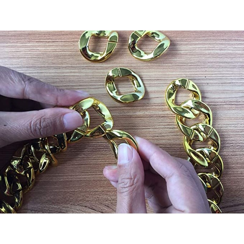 Gangster Chain Plastic Faux Gold Chains Necklace Hip Hop Props | eBay