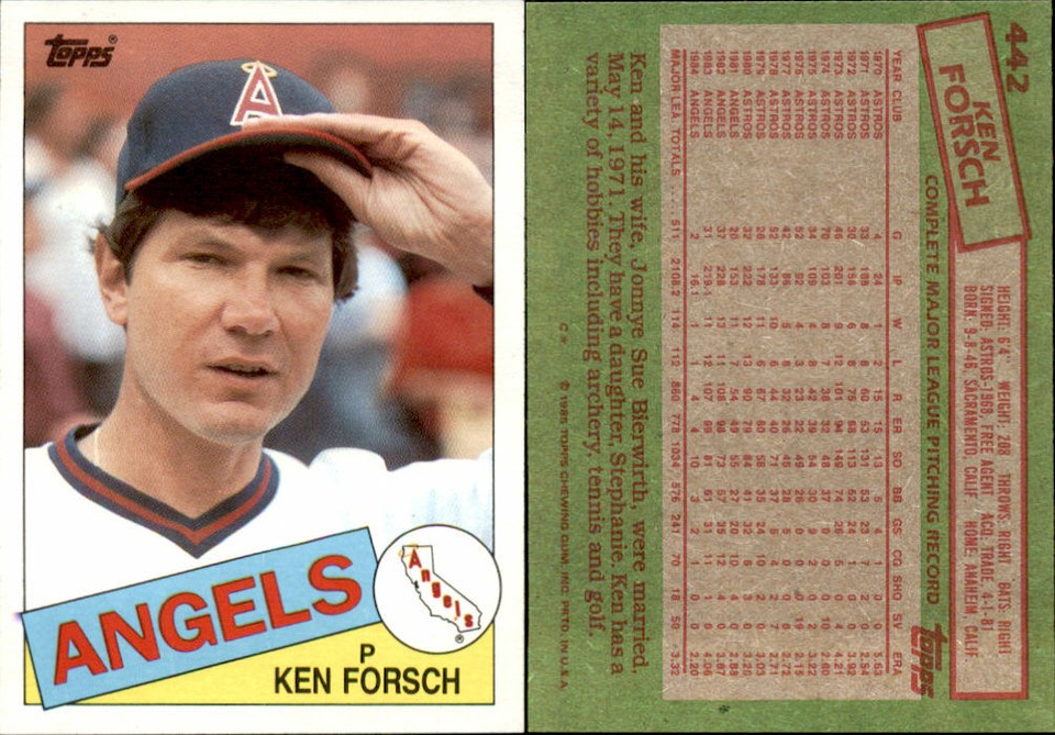 1985 Topps Baseball Cards Complete Your Set U-Pick #'s 401-600 NM/MINT ...