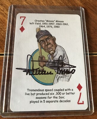 Minnie Minoso Autographed 7 Of Diamonds Playing Card | eBay