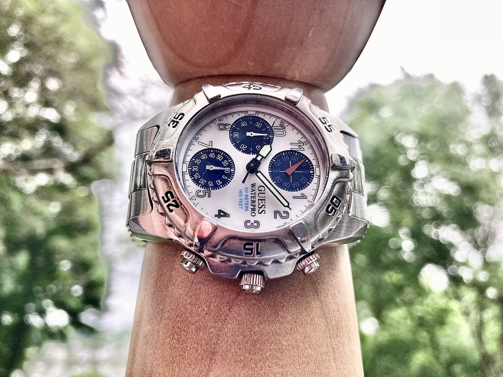 Vintage GUESS WATERPRO 5-BAR Quartz Men’s Chronograph Diver Watch ...