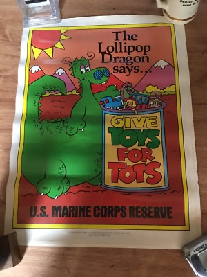 The Lollipop Dragon Marine Corps Reserve Toys for Tots Poster 1980 | eBay