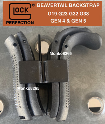 GLOCK BEAVERTAIL BACKSTRAP SET Polymer BLACK for GLOCK 19 23 Gen 4 ...
