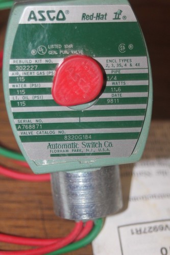 Asco 1/4" 3-Way Quick Exhaust Solenoid Valve 8320G184 | eBay