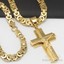 P4 24"men stainless steel Gold Silver Black jesus cross pendant chain ...