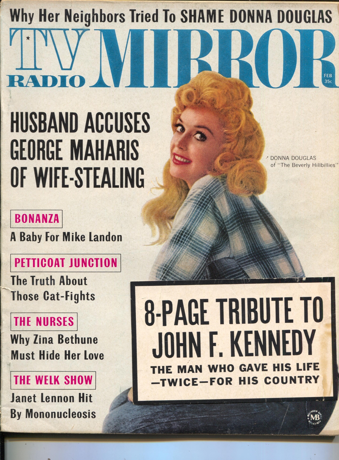 MAG: Radio-TV Mirror-Donna Douglas-George Maharis-Zina Bethune-February ...