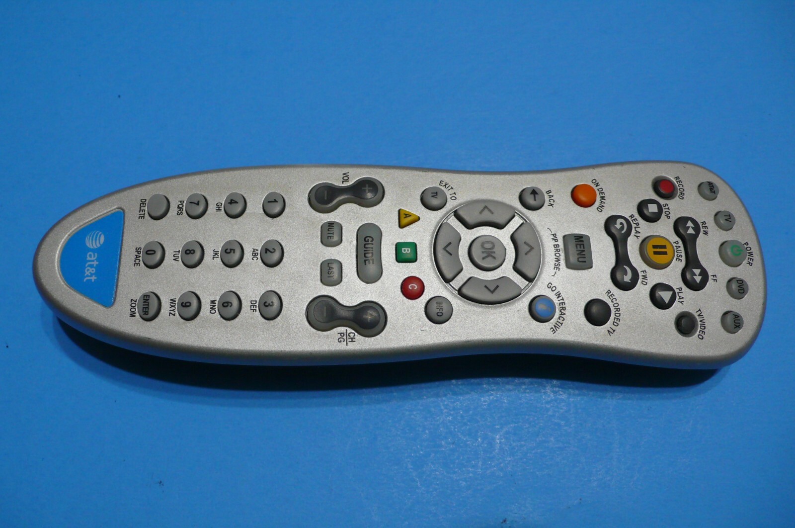 Genuine OEM AT&T U-Verse Silver REMOTE CONTROL RC1534801/00 Tested ...