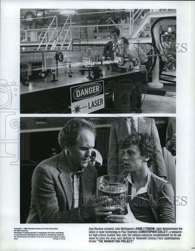 1986 Press Photo John Lithgow, Christopher Collet in "The Manhattan ...
