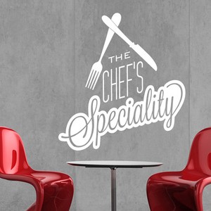 Restaurant wall sticker vinyl decal chefs speciality cafe kitchen food ...