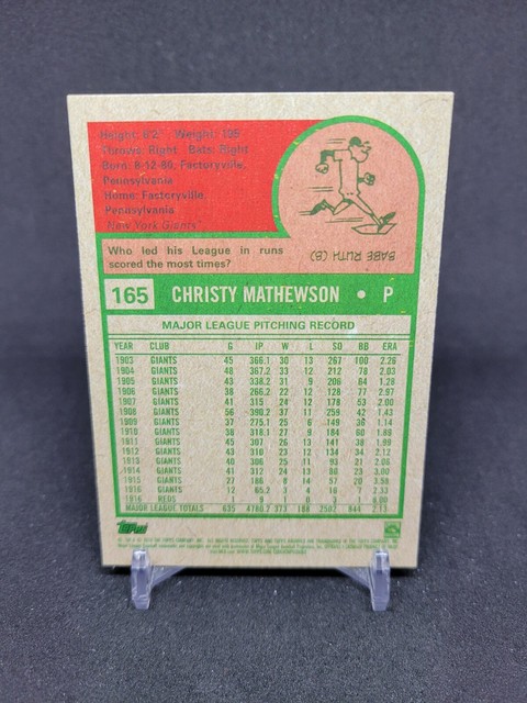 2019 Topps Archives - 1975 Design #165 Christy Mathewson for sale ...