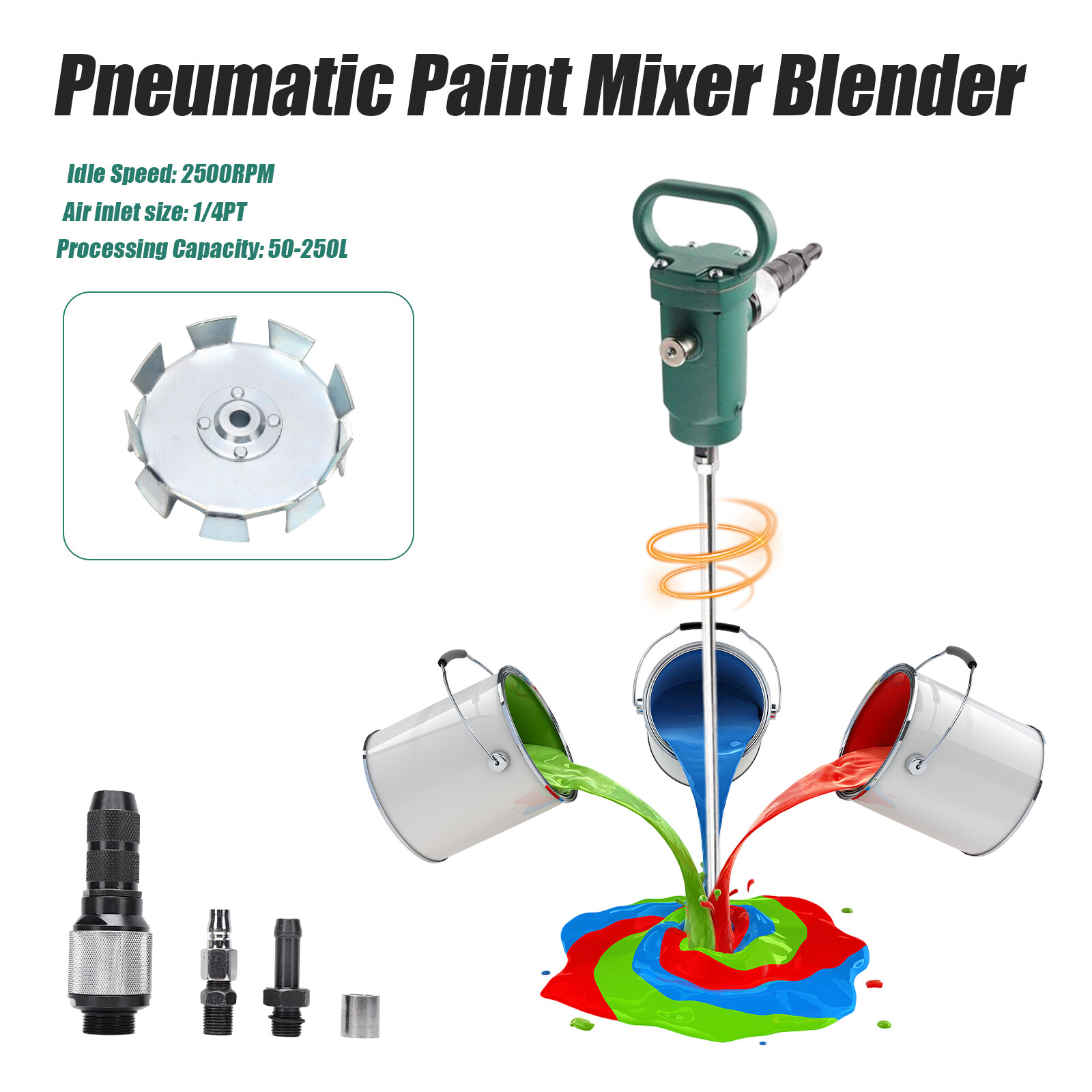 Handheld Pneumatic Paint Mixer Blender Stirrer Air Agitator Ink Mixing ...