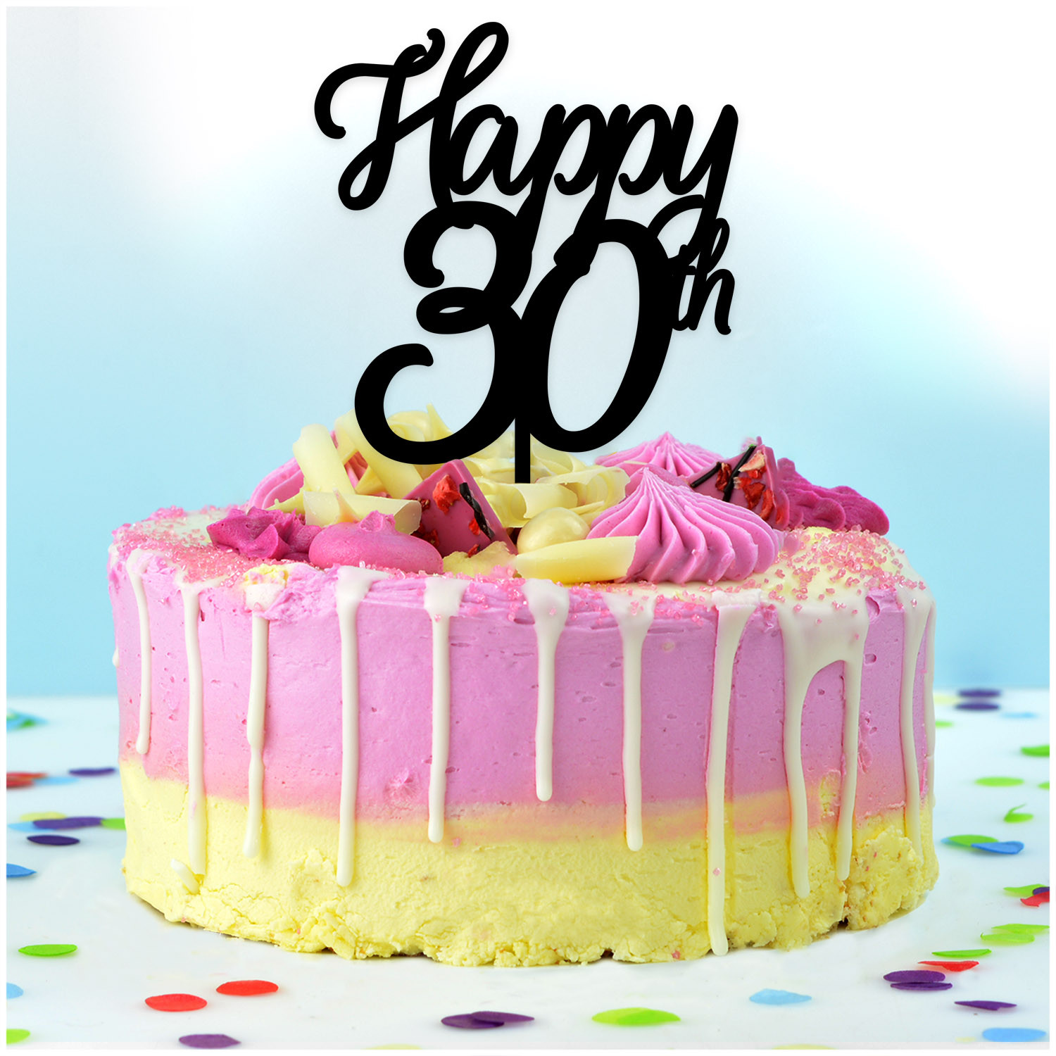 Personalised Cake Topper Happy 30th Birthday Thirty Custom ANY AGE ...