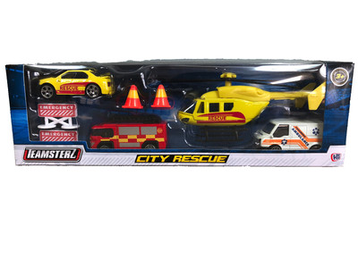 Brand New In Box Teamsterz City Rescue Diecast Rescue Vehicle 8 Piece ...
