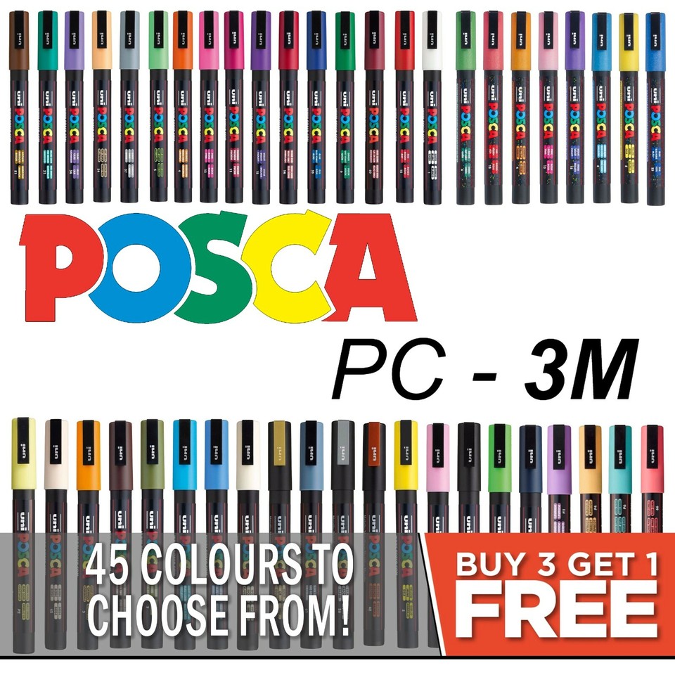 UNI POSCA Paint Pens Art Markers - PC-1M PC-1MR PC-3M PC-5M PC-8K PC ...