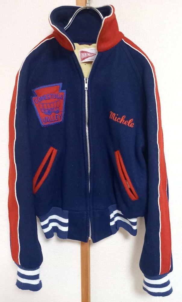 80s Union Emblem Wool Stadium Jacket Navy/Red/White S… - Gem