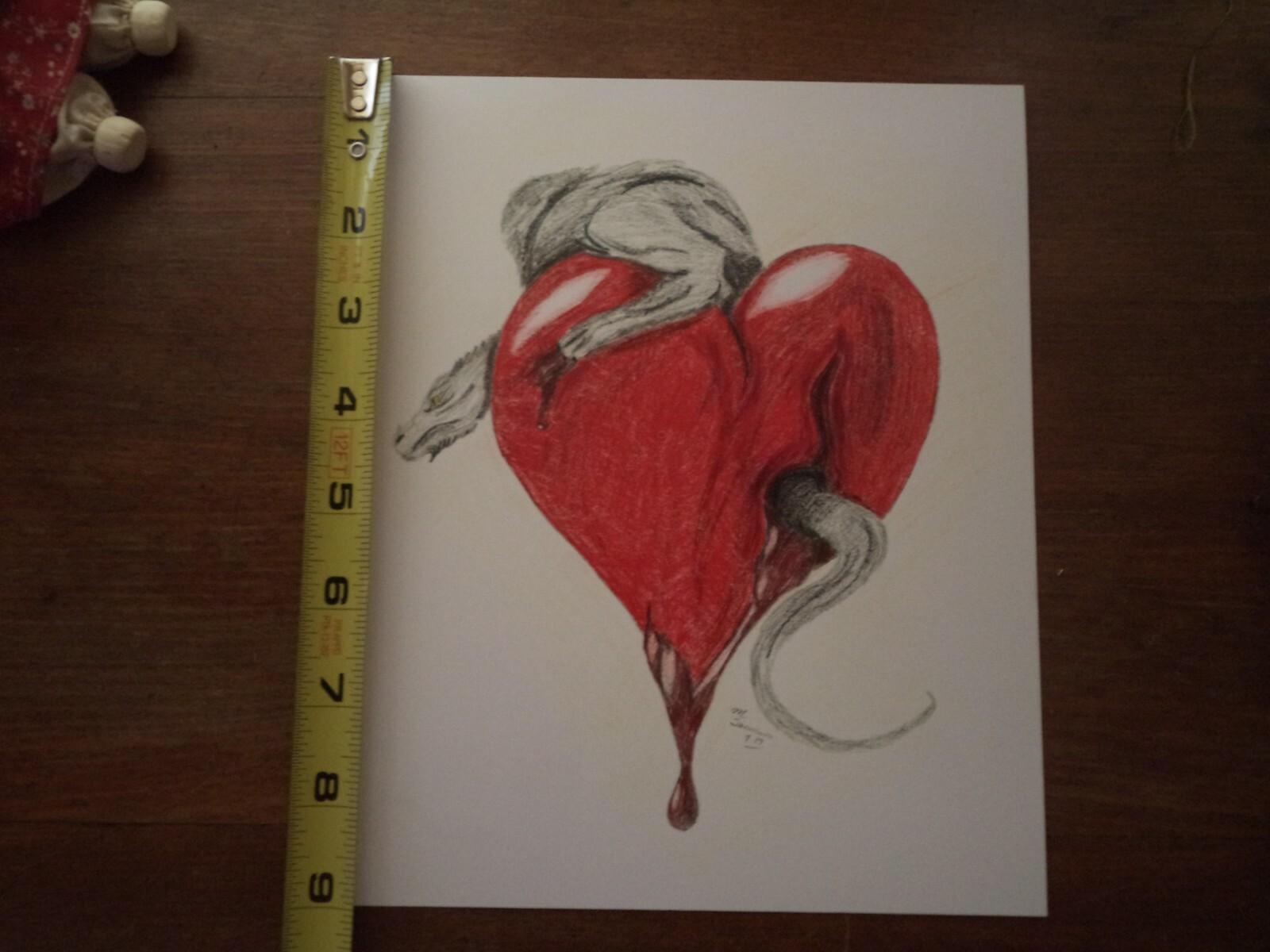 Heart Wyrm Bleeding Heart Drawing Colored Pencil Original Art | eBay