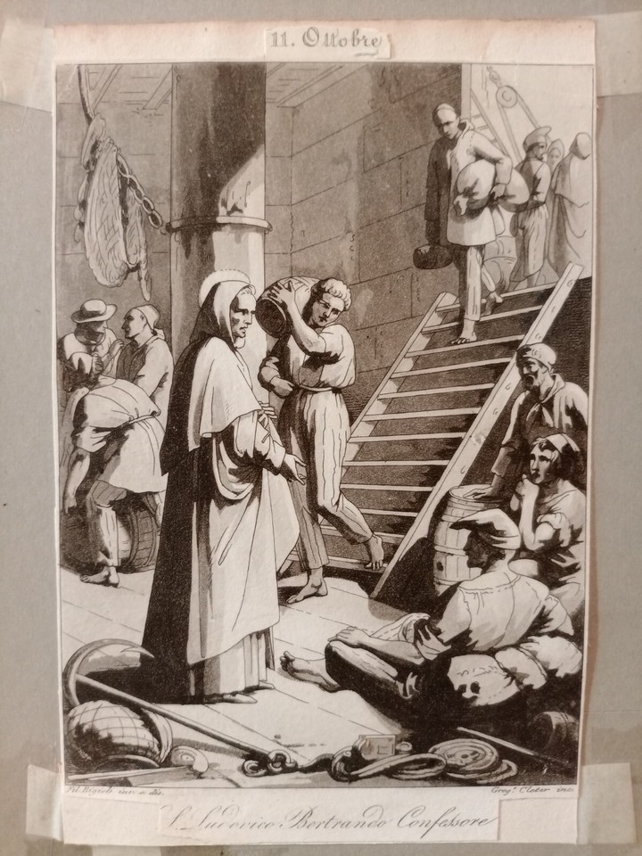 Saint Luigi Bertando Luis Bertran Cleter original aquatint 1840 antique ...