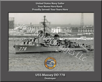 USS Massey DD 778 Personalized Canvas Ship Photo Print Navy Veteran ...