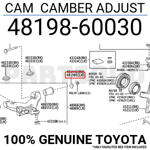 4819860030 Genuine Toyota CAM CAMBER ADJUST 48198-60030 | eBay